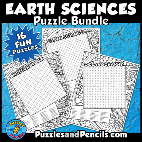 Earth Sciences Word Search Puzzle Activity Page BUNDLE | 16 Wordsearch ...