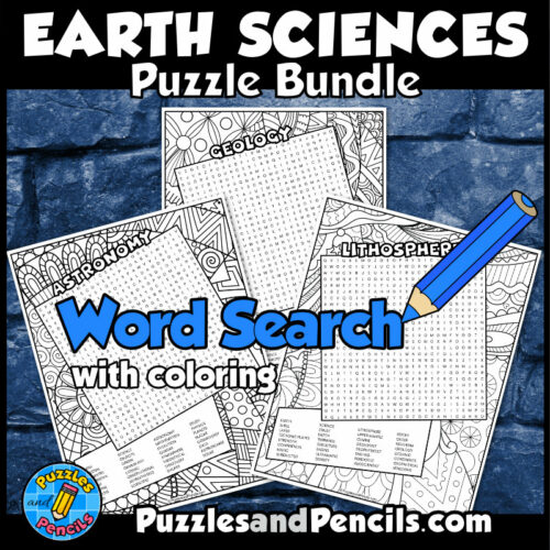 Earth Sciences Word Search Puzzle Activity Page BUNDLE | 16 Wordsearch ...