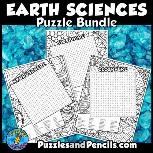 Earth Sciences Word Search Puzzle Activity Page BUNDLE | 16 Wordsearch ...