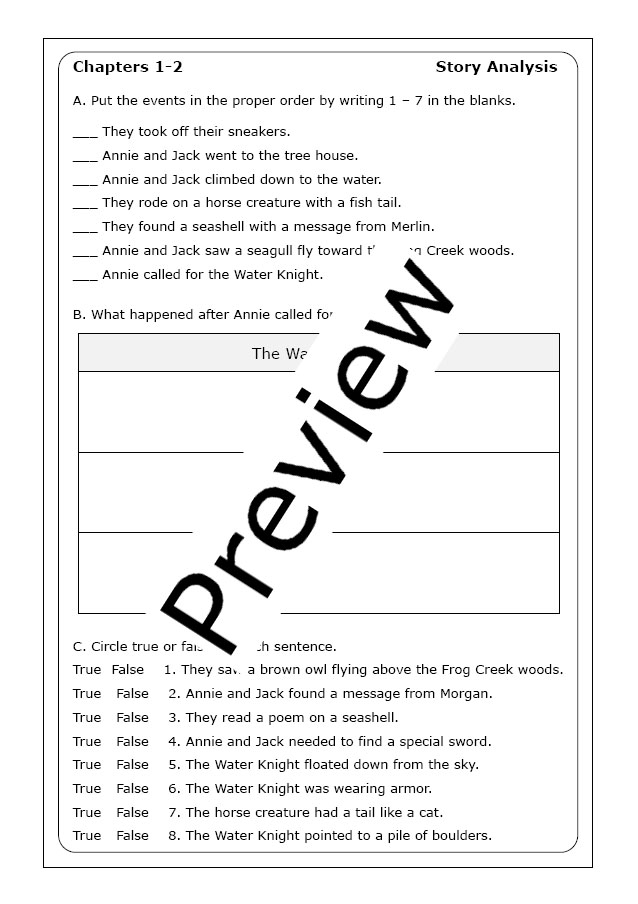 Merlin Mission #3 "Summer of the Sea Serpent" worksheets | Made By Teachers