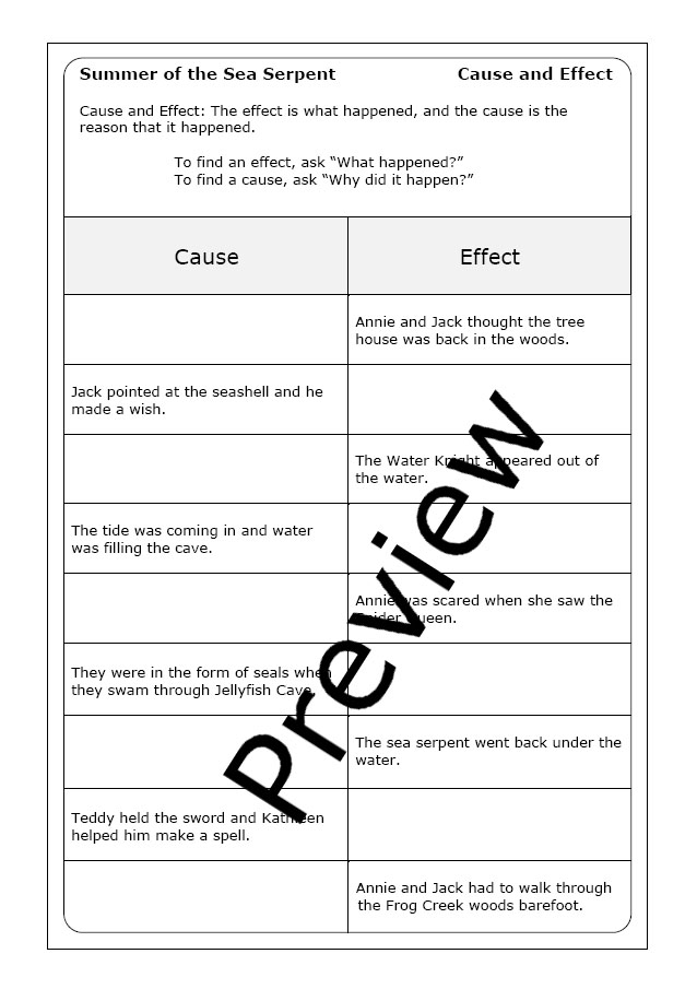 Merlin Mission #3 "Summer of the Sea Serpent" worksheets | Made By Teachers