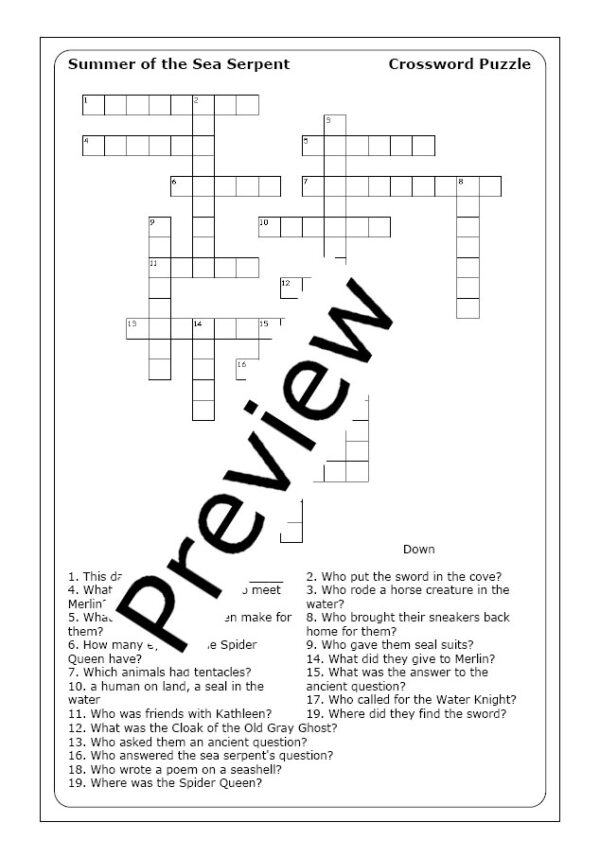 Merlin Mission #3 "Summer of the Sea Serpent" worksheets | Made By Teachers