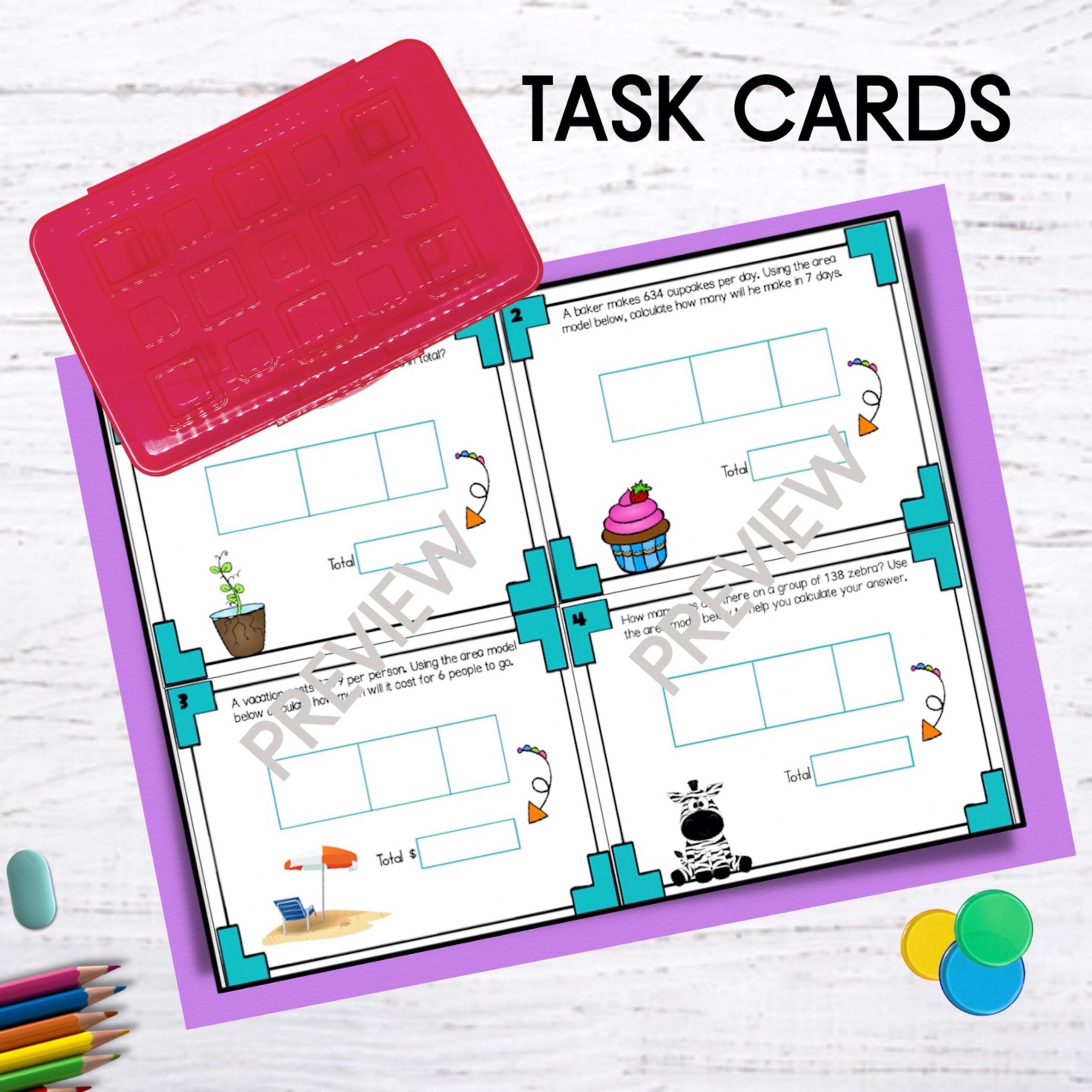 Area Model Multiplication Word Problems 3x1 & 4x1 digits Google Slides ...