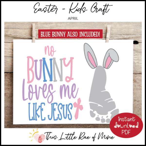 No Bunny Love me like Jesus - Religious Easter - Footprint Art ...