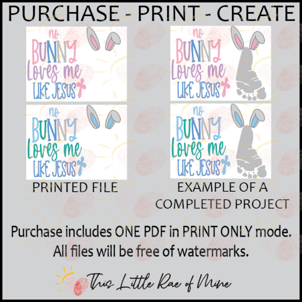 No Bunny Love me like Jesus - Religious Easter - Footprint Art ...