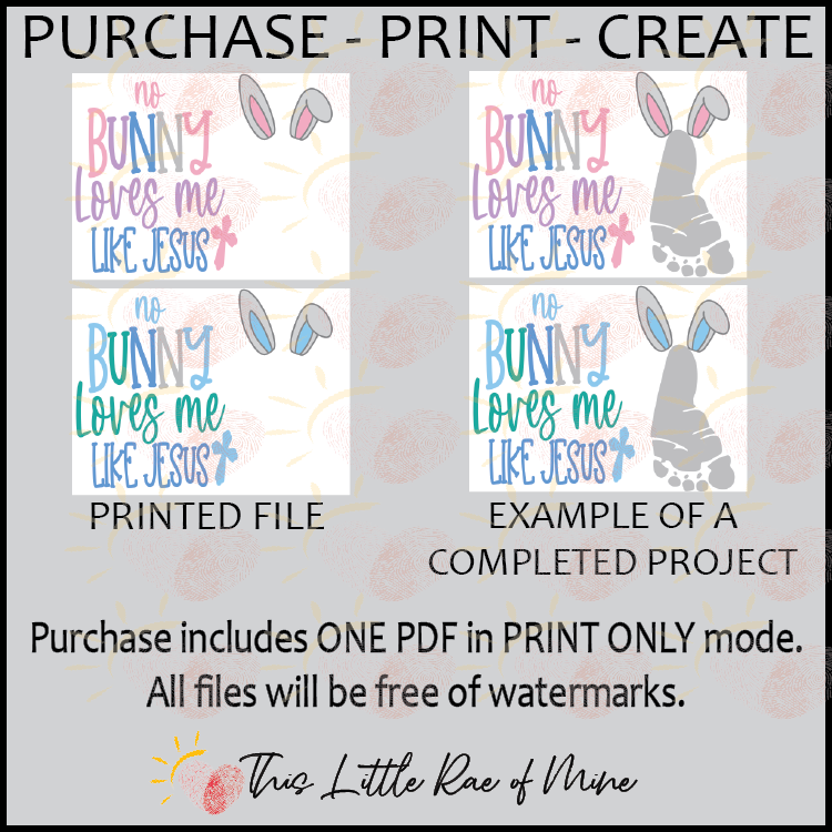 No Bunny Love me like Jesus - Religious Easter - Footprint Art ...