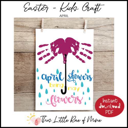 April Showers Bring May Flowers - Handprint Art - Keepsake - Spring ...