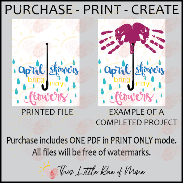 April Showers Bring May Flowers - Handprint Art - Keepsake - Spring ...
