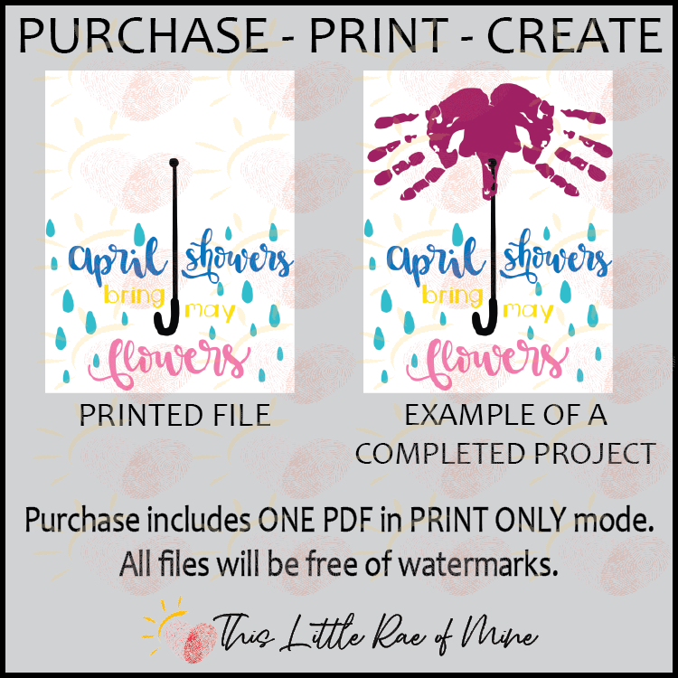 April Showers Bring May Flowers - Handprint Art - Keepsake - Spring ...