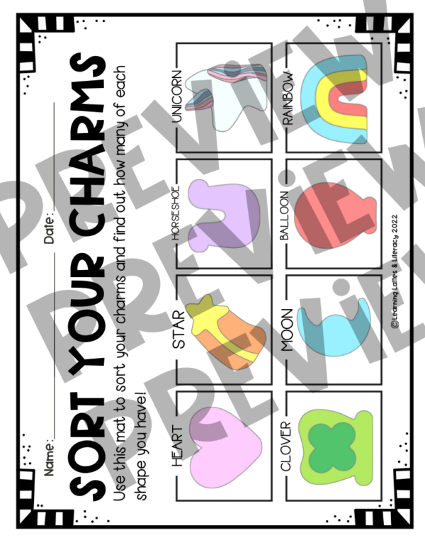 St. Patrick's Day Math Activity Lucky Charm Graphing Graph and Sort ...