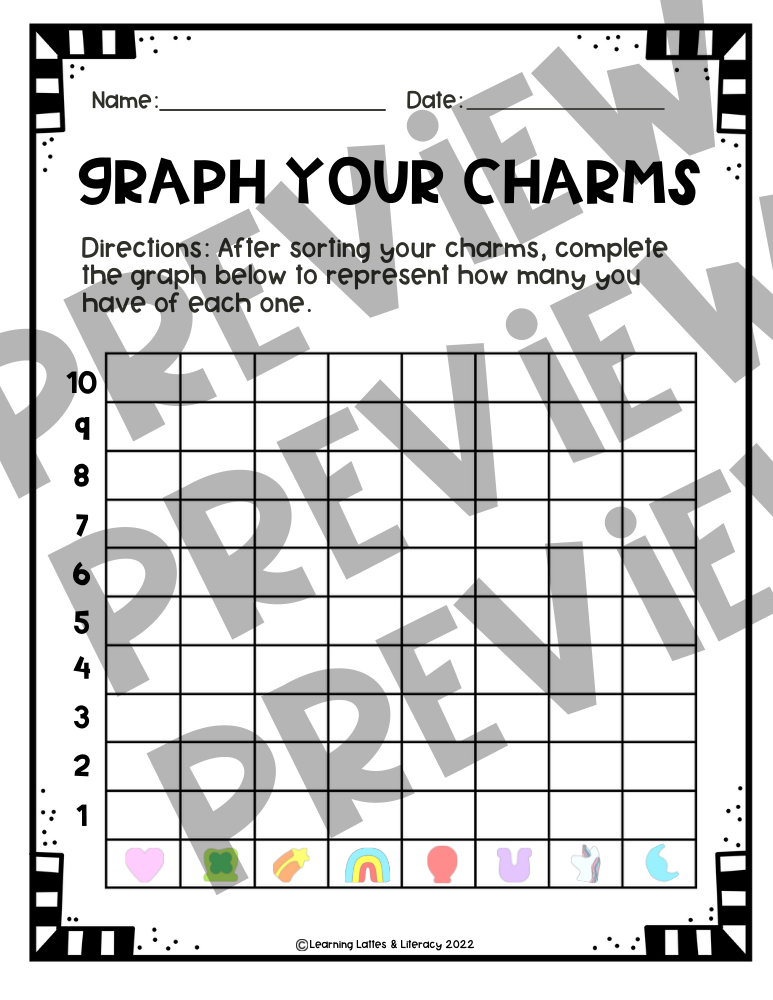 St. Patrick's Day Math Activity Lucky Charm Graphing Graph and Sort ...