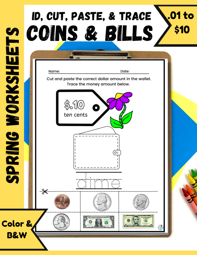 Spring Matching and Counting Money Worksheets | Made By Teachers
