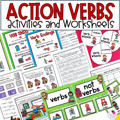 Action Verbs with Picture Cards, Sorting, Worksheets - 1st Grade ...