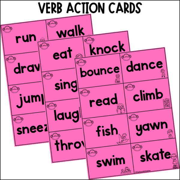 Action Verbs with Picture Cards, Sorting, Worksheets - 1st Grade ...