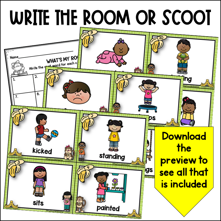 Action Verbs with Picture Cards, Sorting, Worksheets - 1st Grade ...