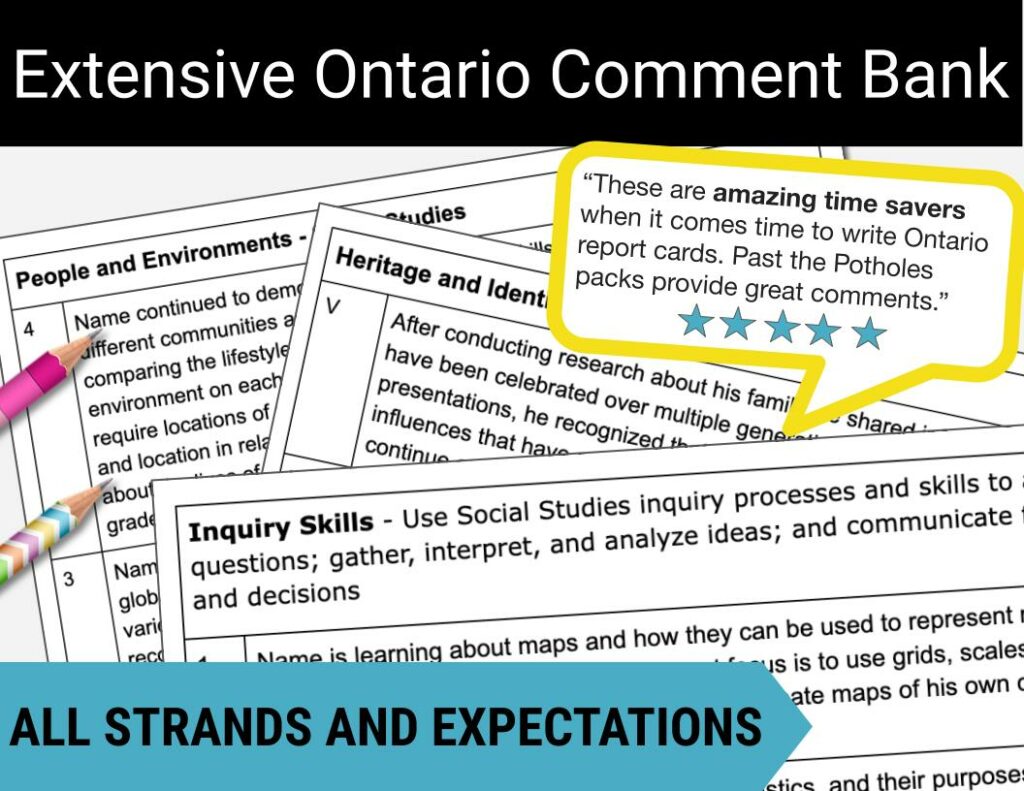 Social Studies Report Card Comments - Ontario, Alberta and BC Grade 4 ...