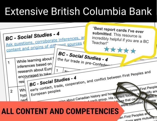 Social Studies Report Card Comments - Ontario, Alberta and BC Grade 4 ...