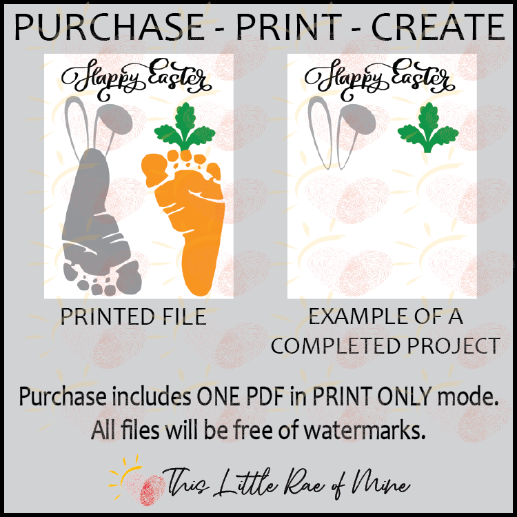 Happy Easter - Carrot - Bunny - Footprint Art - Handprint - Keepsake ...