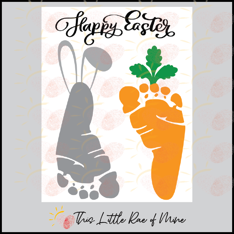 Happy Easter - Carrot - Bunny - Footprint Art - Handprint - Keepsake ...