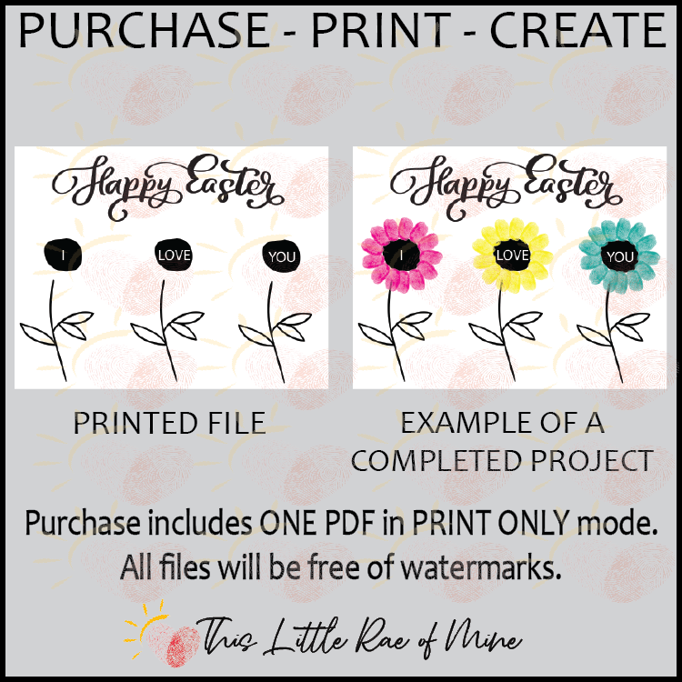 Happy Easter - I Love You - flowers - fingerprint Art - Keepsake ...