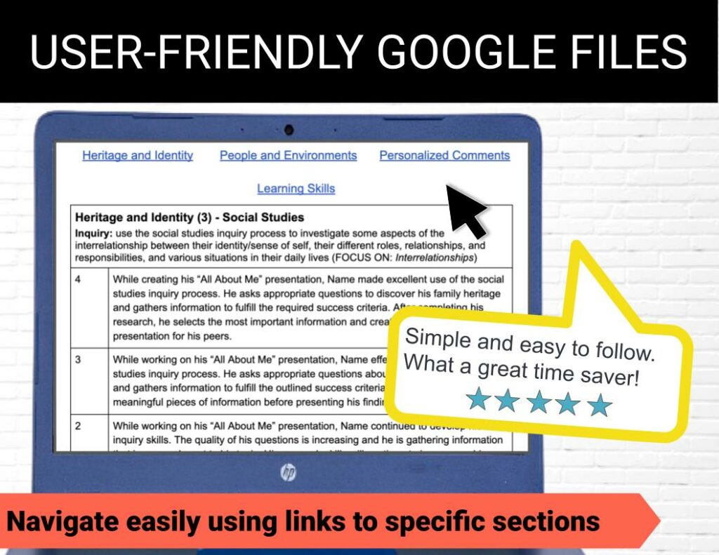 Social Studies Report Card Comments - Ontario and BC Grade 5 - EDITABLE ...