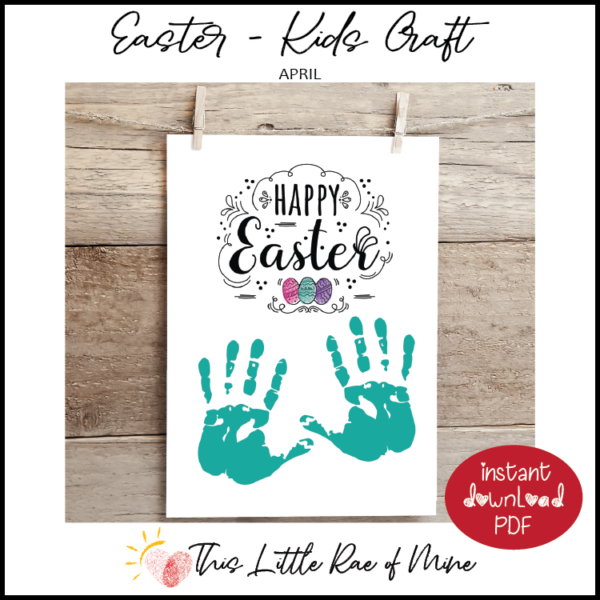 Happy Easter - Handprint Art - Keepsake - Printable – Footprint Art ...