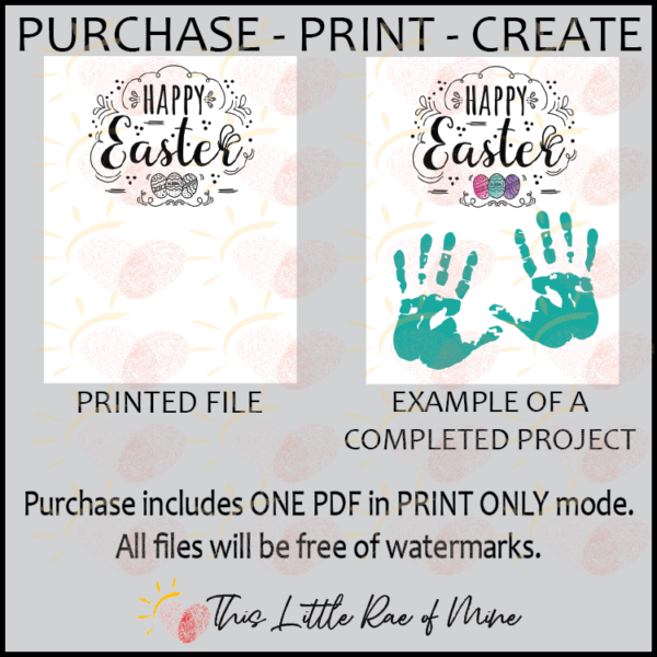 Happy Easter - Handprint Art - Keepsake - Printable – Footprint Art ...