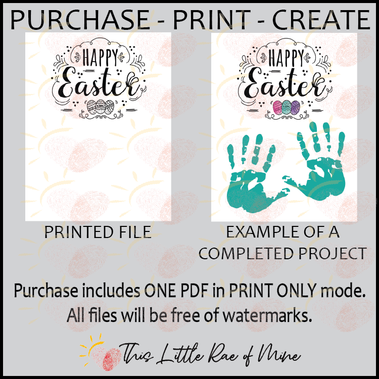 Happy Easter - Handprint Art - Keepsake - Printable – Footprint Art ...