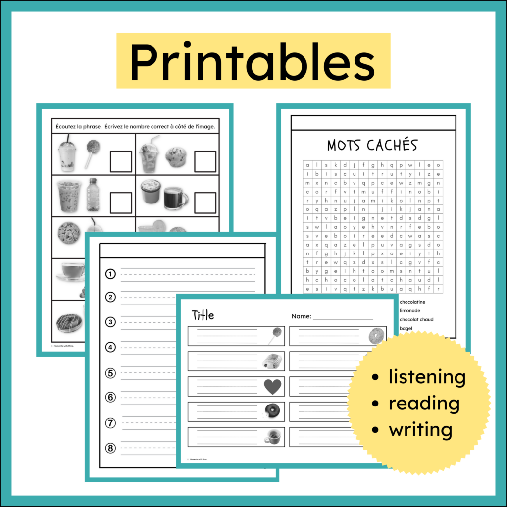 French Au Café Games, Worksheets, and Puzzles | Made By Teachers