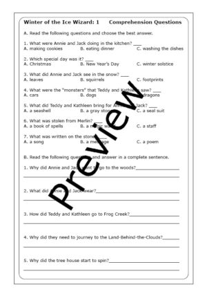 Merlin Mission #4 "Winter of the Ice Wizard" worksheets | Made By Teachers