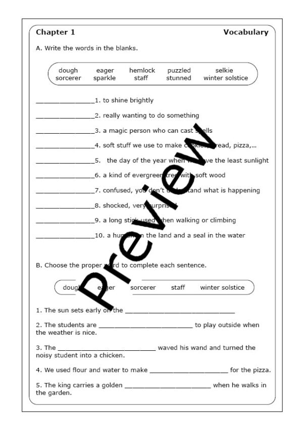 Merlin Mission #4 "Winter of the Ice Wizard" worksheets | Made By Teachers