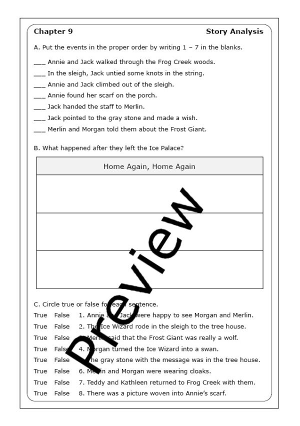 Merlin Mission #4 "Winter of the Ice Wizard" worksheets | Made By Teachers