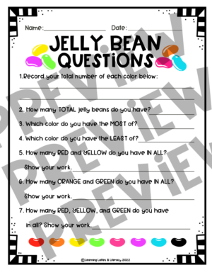 Jelly Beans Math Activity Sort and Graph Math Center Easter Spring ...