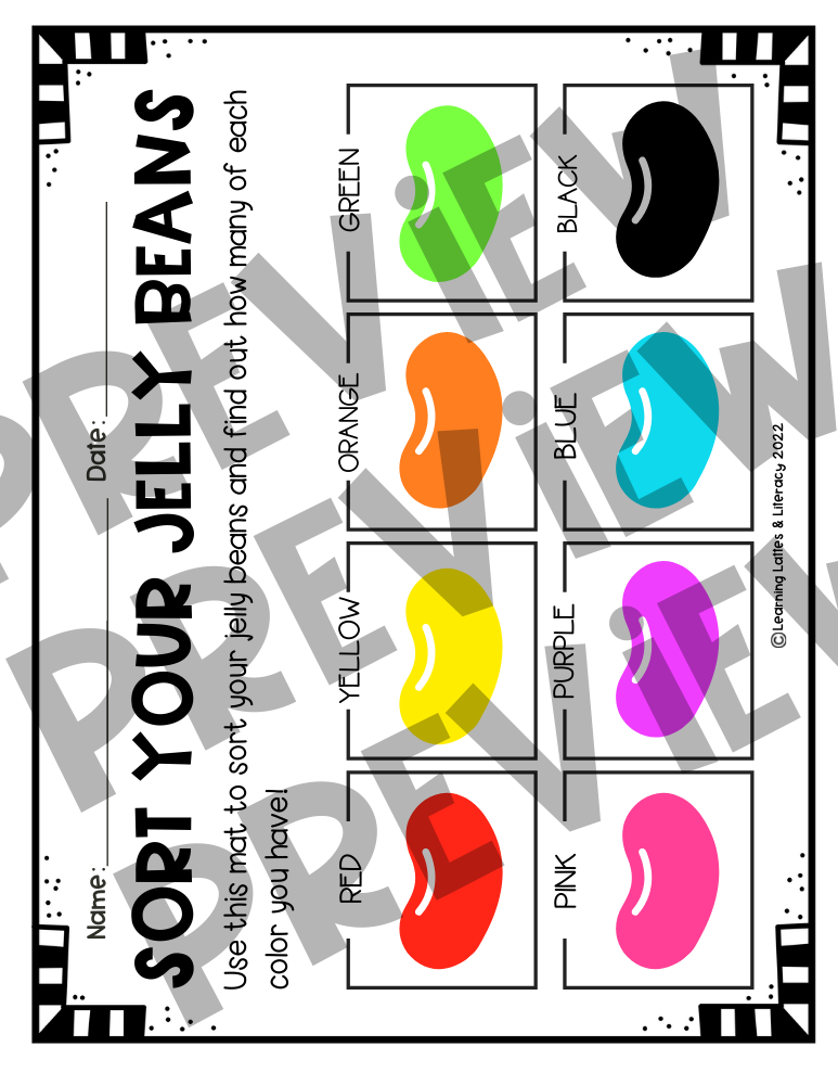 Jelly Beans Math Activity Sort and Graph Math Center Easter Spring ...