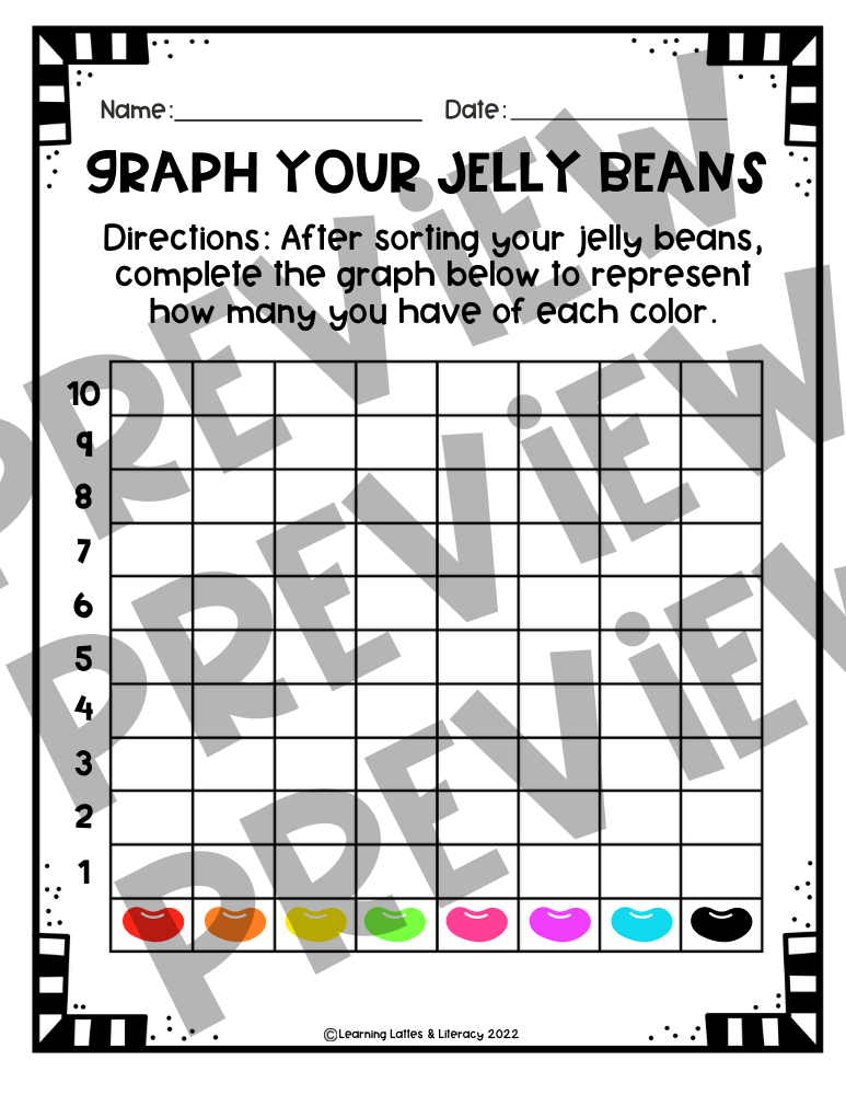Jelly Beans Math Activity Sort and Graph Math Center Easter Spring ...