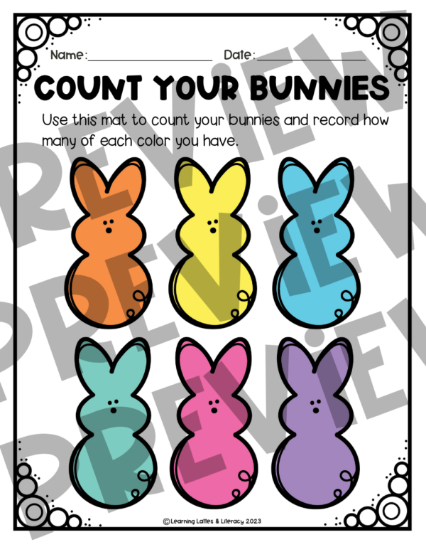 Peeps Math Activity Easter Bunny Graphing Candy Sorting Math Activities ...