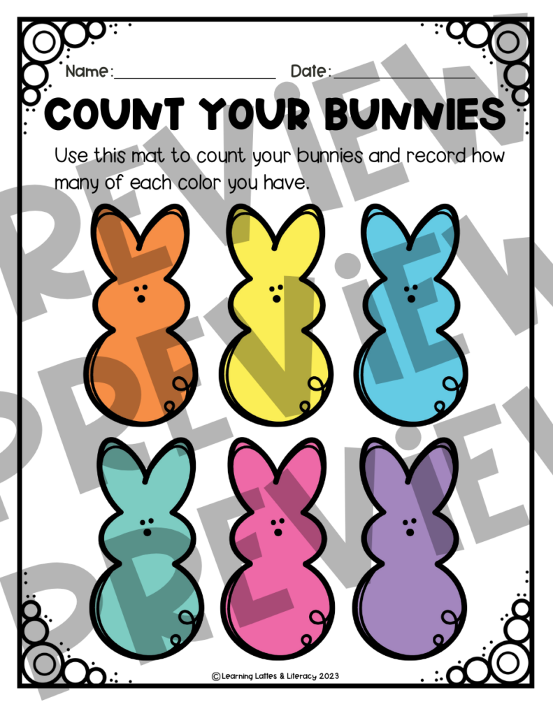 Peeps Math Activity Easter Bunny Graphing Candy Sorting Math Activities ...