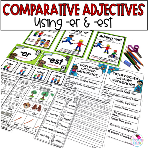 Comparative Adjectives with Suffixes er and est - 1st Grade Grammar ...