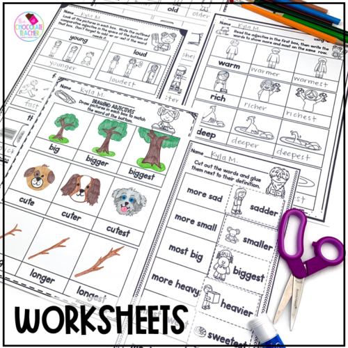 Comparative Adjectives with Suffixes er and est - 1st Grade Grammar ...