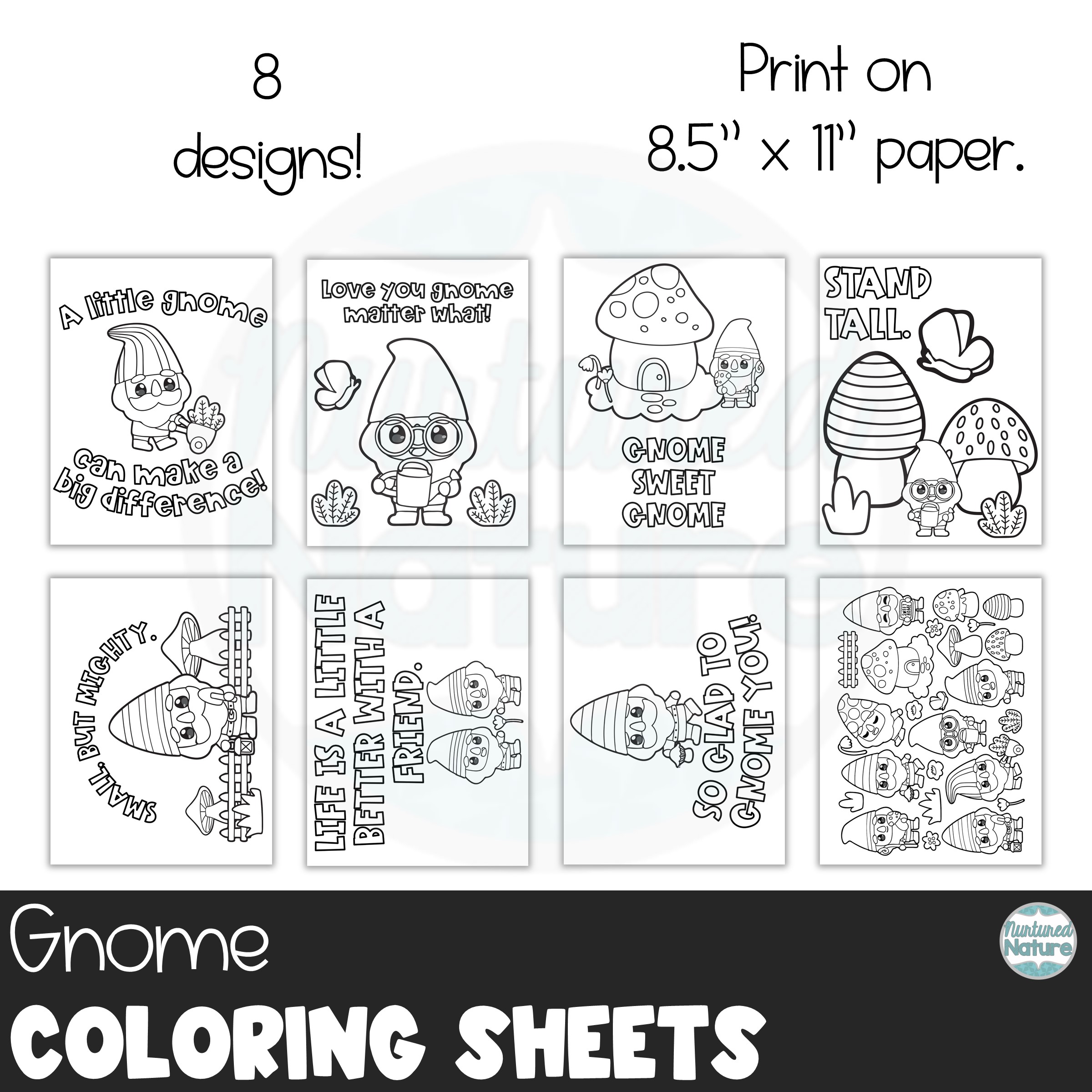 Spring Gnome Coloring Pages | Made By Teachers