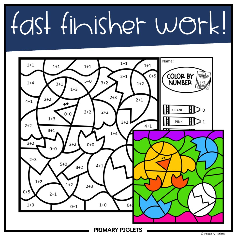 SPRING COLOR BY NUMBER CODE ADDITION TO 5 | Made By Teachers