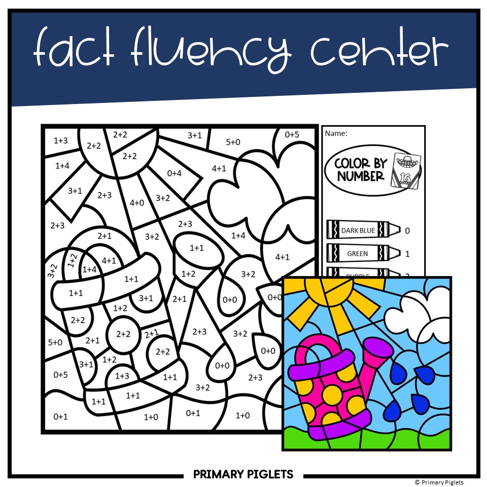 SPRING COLOR BY NUMBER CODE ADDITION TO 5 | Made By Teachers