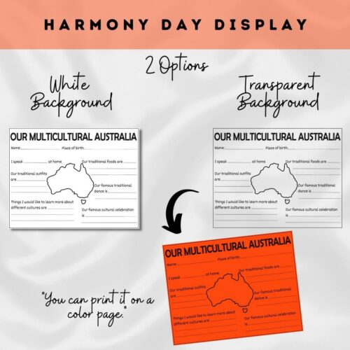 Harmony Day Display, Harmony Day Worksheet, Harmony Day activities ...