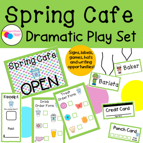 Spring Cafe Dramatic Play, Pretend Play Set for Preschool, PreK and ...