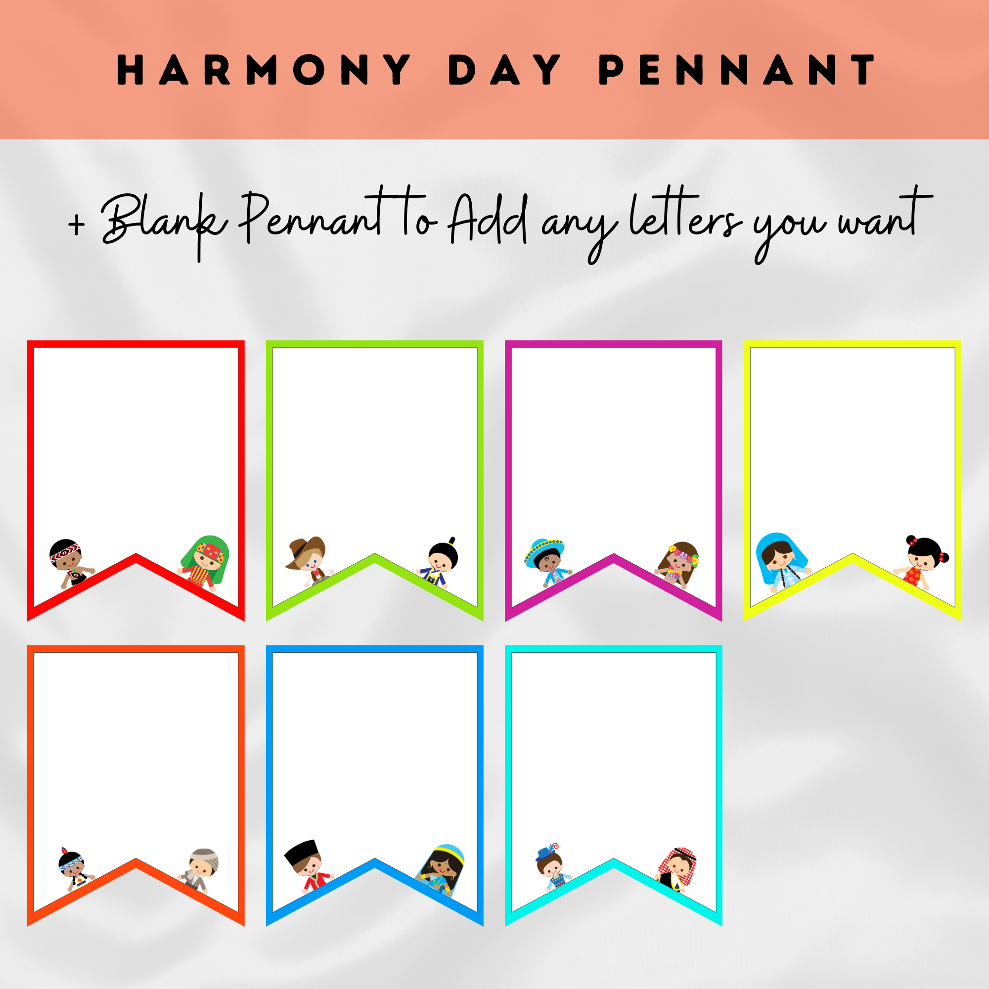 Harmony Day Pennant, Harmony Day decoration, Celebrate Harmony | Made ...