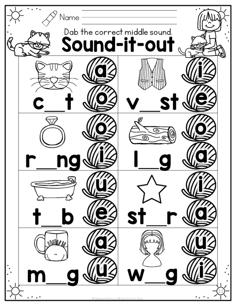 Middle Sounds Phonemic Awareness No-Prep | Made By Teachers