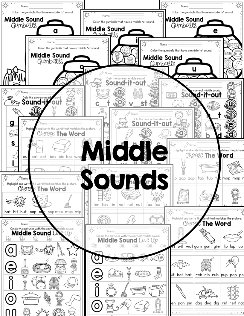 Middle Sounds Phonemic Awareness No-Prep | Made By Teachers