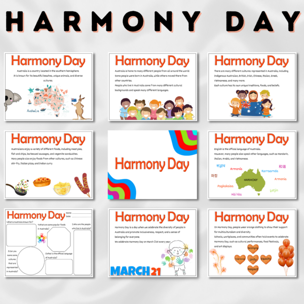 Harmony Day Facts, Harmony Day Worksheet, Slides and Printable | Made ...
