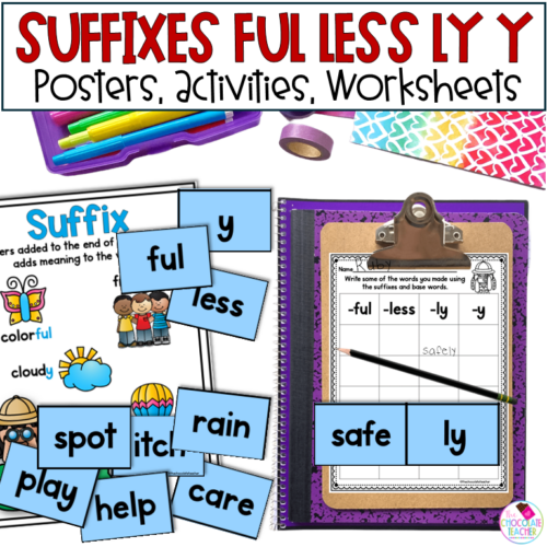 Suffixes FUL LESS LY Y - 1st Grade Grammar Worksheets and Activities ...