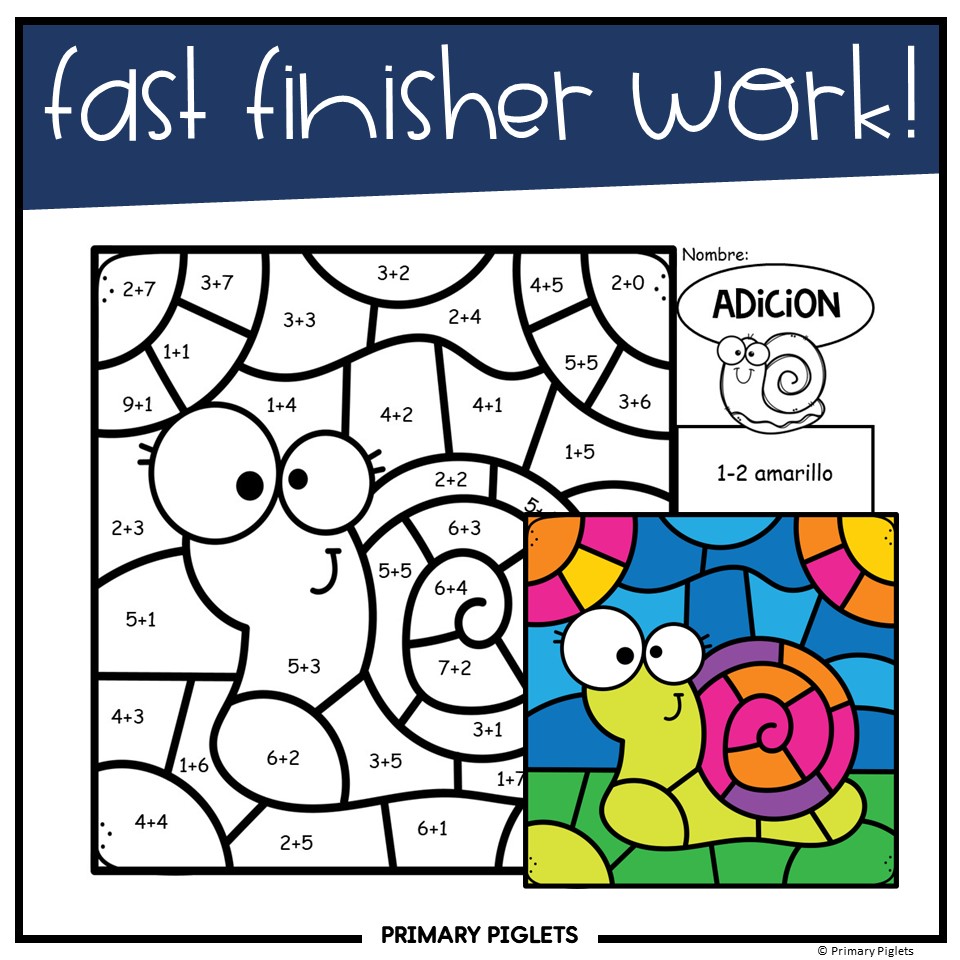 SPRING BUGS & INSECTS SPANISH COLOR BY NUMBER CODE ADDITION TO 10 ...